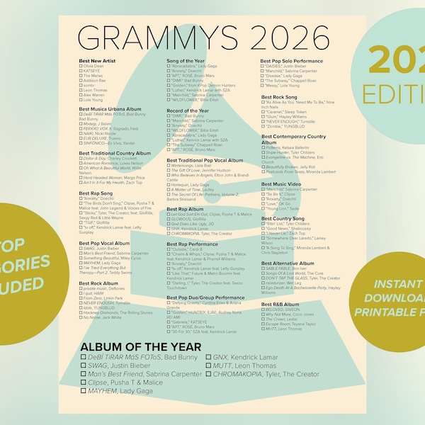 Grammy Awards Party - Etsy