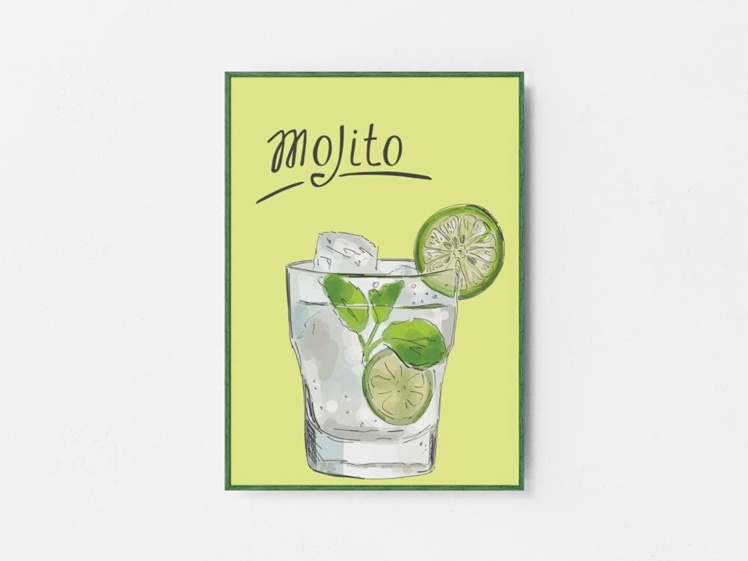 Mojito Printable Wall Art,lime & Mint Mojito Art,cocktail Lover’s ...