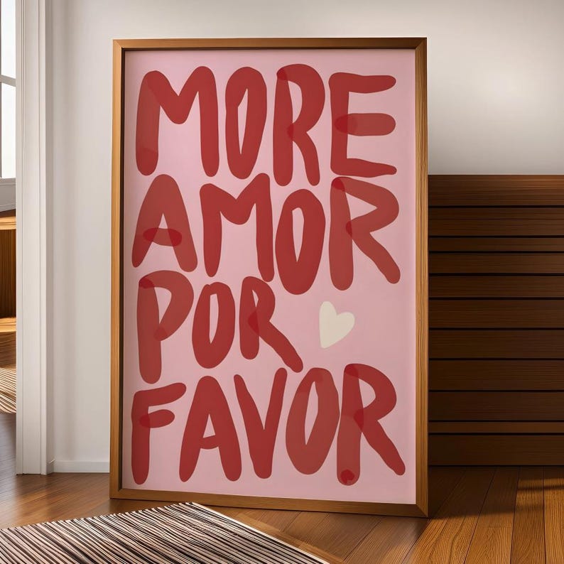 More Amor Por Favor Print: Modern Eclectic Wall Art (digital Download ...