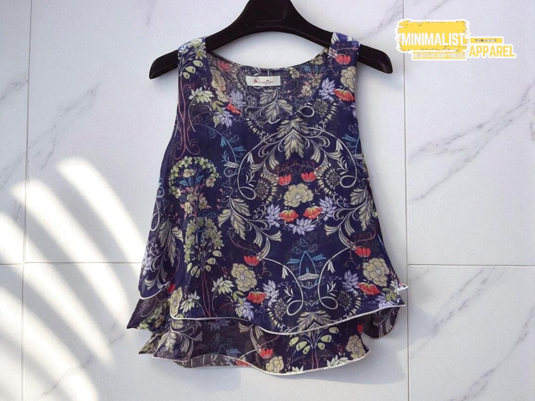 Floral Ruffle Sleeveless Top: Lightweight Flowy Blouse - Etsy