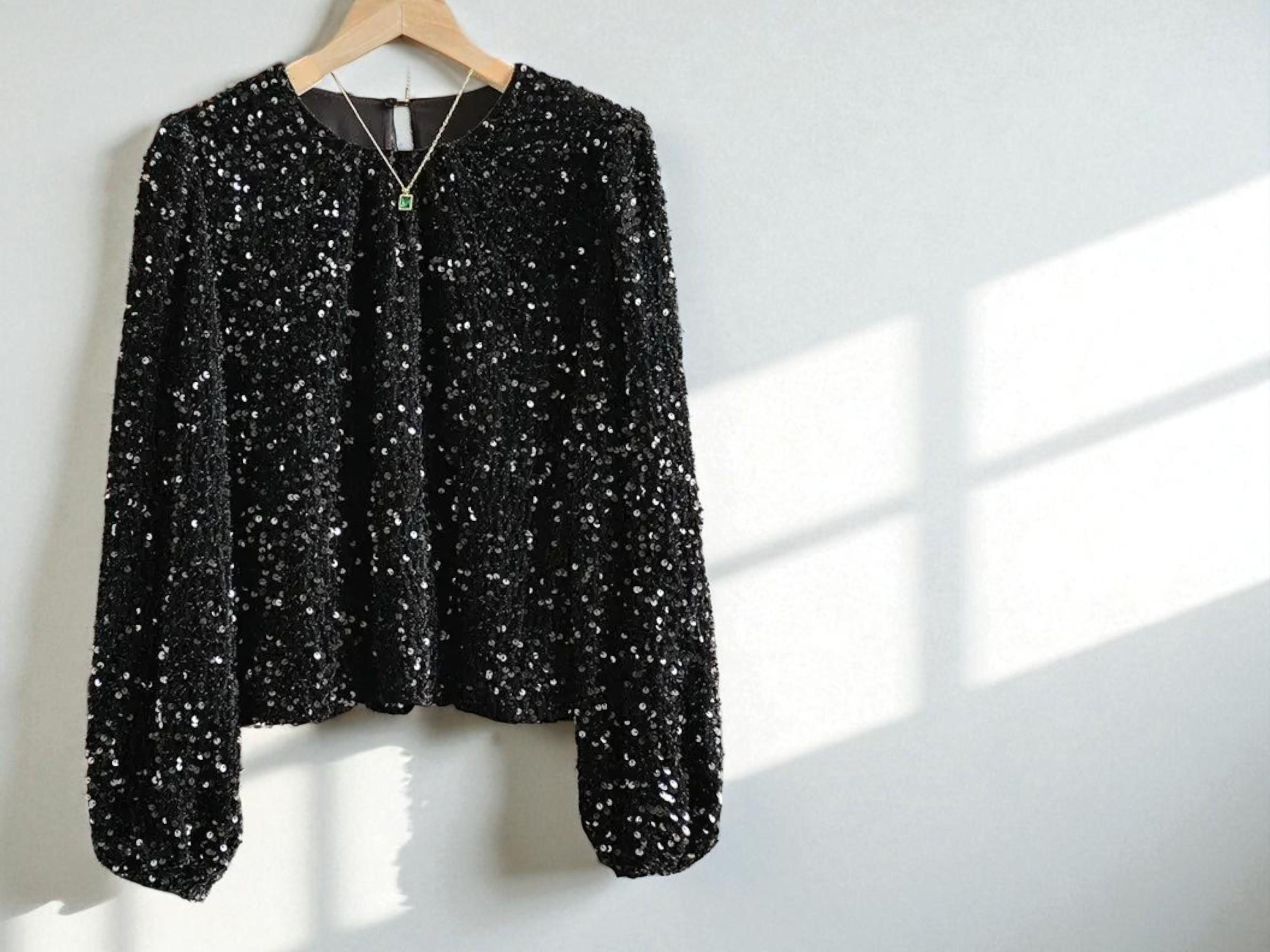 Sequin Blouse: Women's Long Sleeve Glitter Party Top - Etsy