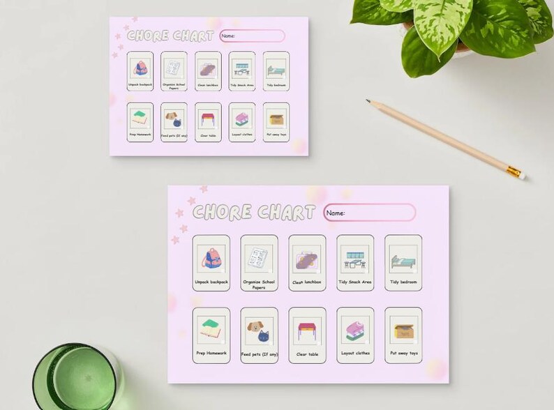 Printable After School Chore Chart for Kids | Grade School Routine ...