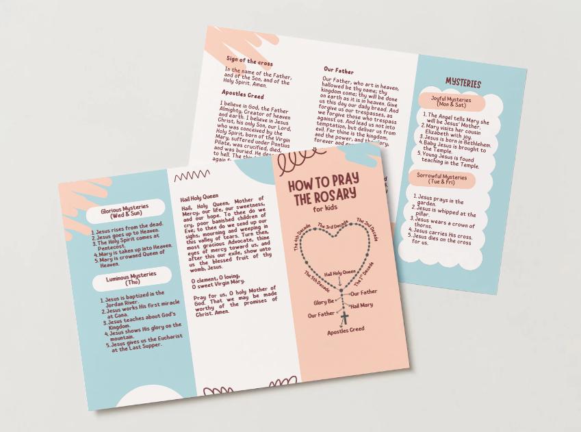 Kid-friendly Rosary Prayer Guide – Catholic Printable for Children - Etsy