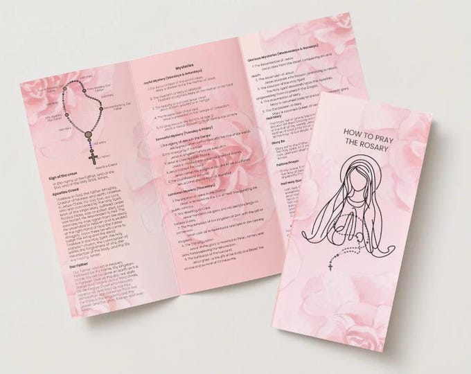 Printable Rosary Prayer Cards, Holy Rosary Diagram, Our Lady Rosary ...