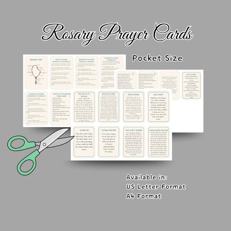 Printable Rosary Prayer Cards: Novena Prayers (digital Download) - Etsy