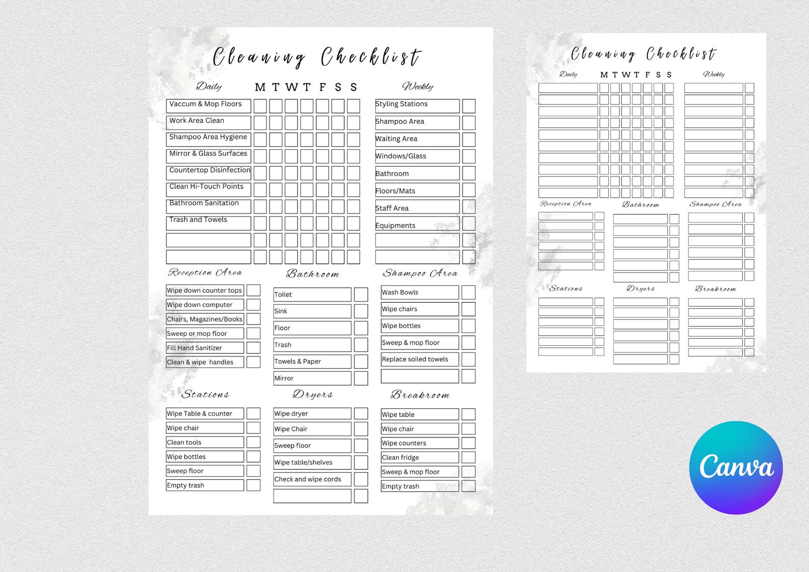 Salon Cleaning Cleaning Checklist, Salon Cleaning, Beauty Salon ...