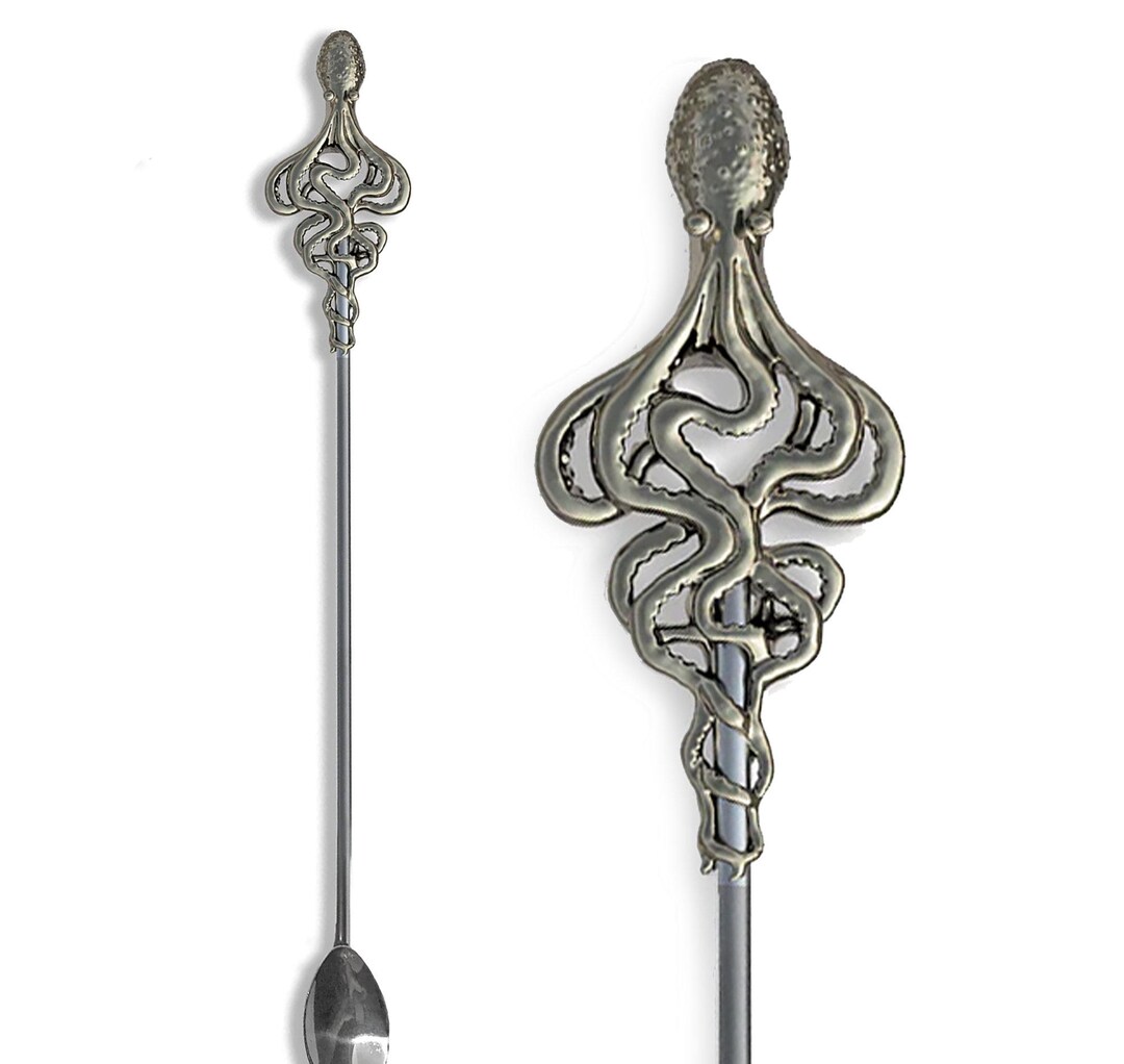 Octopus Cocktail Stirrer Spoon - Perry Gargano Handmade - Etsy