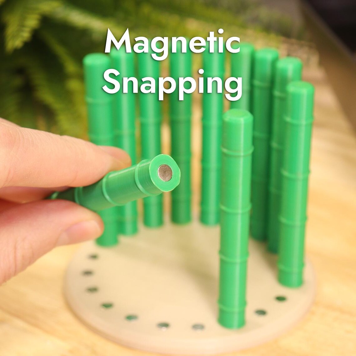 Zen Garden Bamboo Desk Toy – Magnetic Fidget, Plant Lover Gift ...
