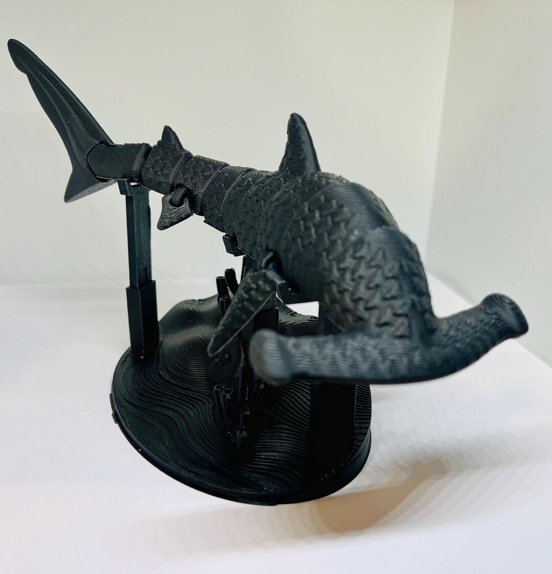 Flexi Black Hammerhead Shark With Stand - Etsy