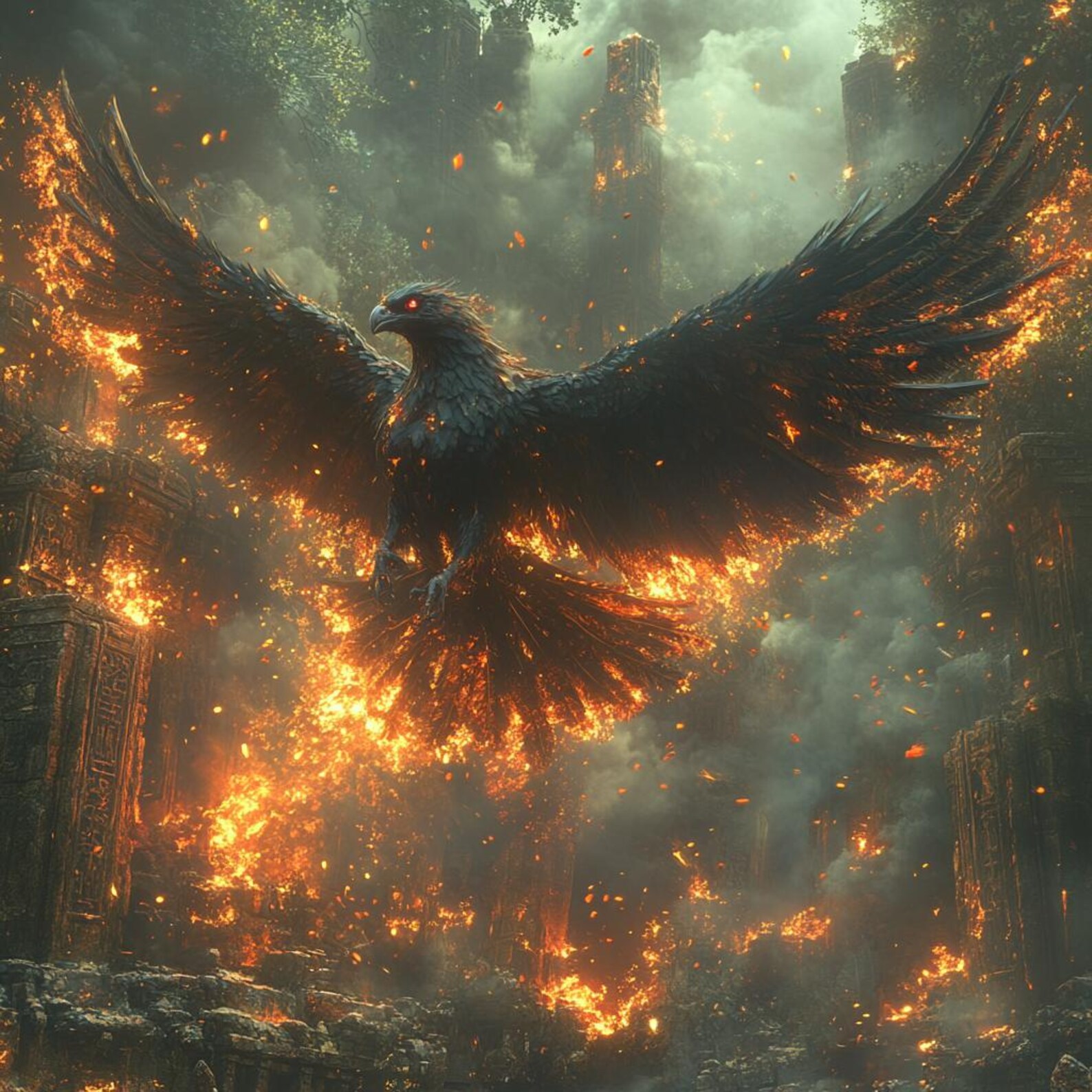 Mythical Phoenix Digital Art | Fiery, Cosmic & Nature-inspired Designs ...