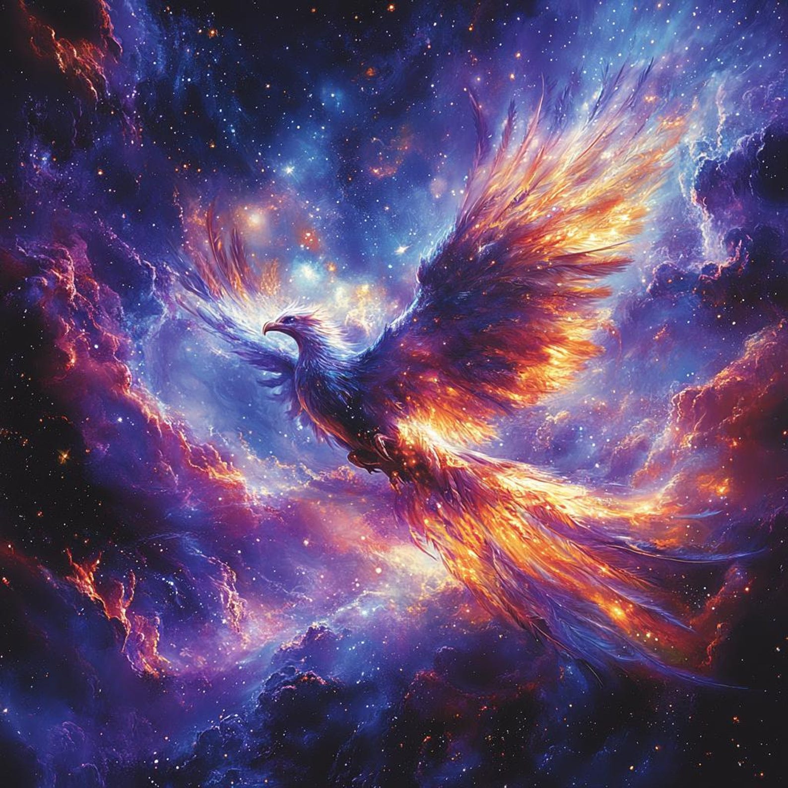 Mythical Phoenix Digital Art | Fiery, Cosmic & Nature-inspired Designs ...