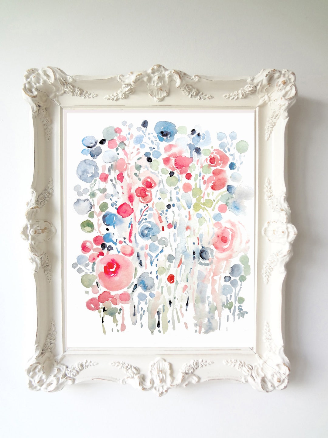 Soft Floral Abstract No.2, Watercolor Flowers Abstract Fine Art Print ...