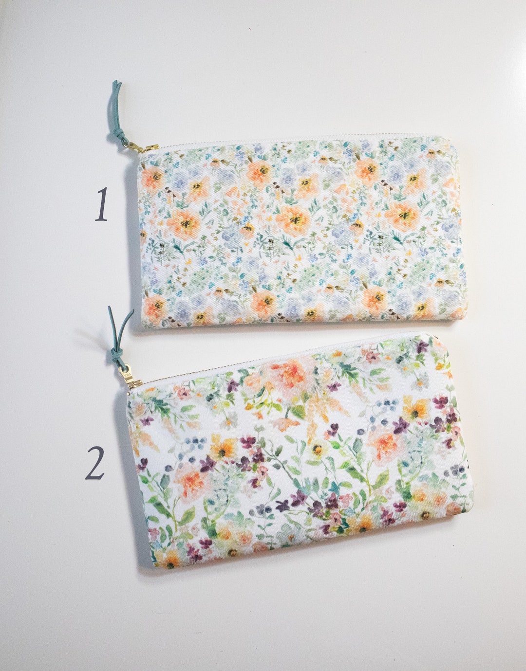 Floral Cosmetic Pouch, Watercolor Flowers Pouch, Flowers Pouch, Makeup ...