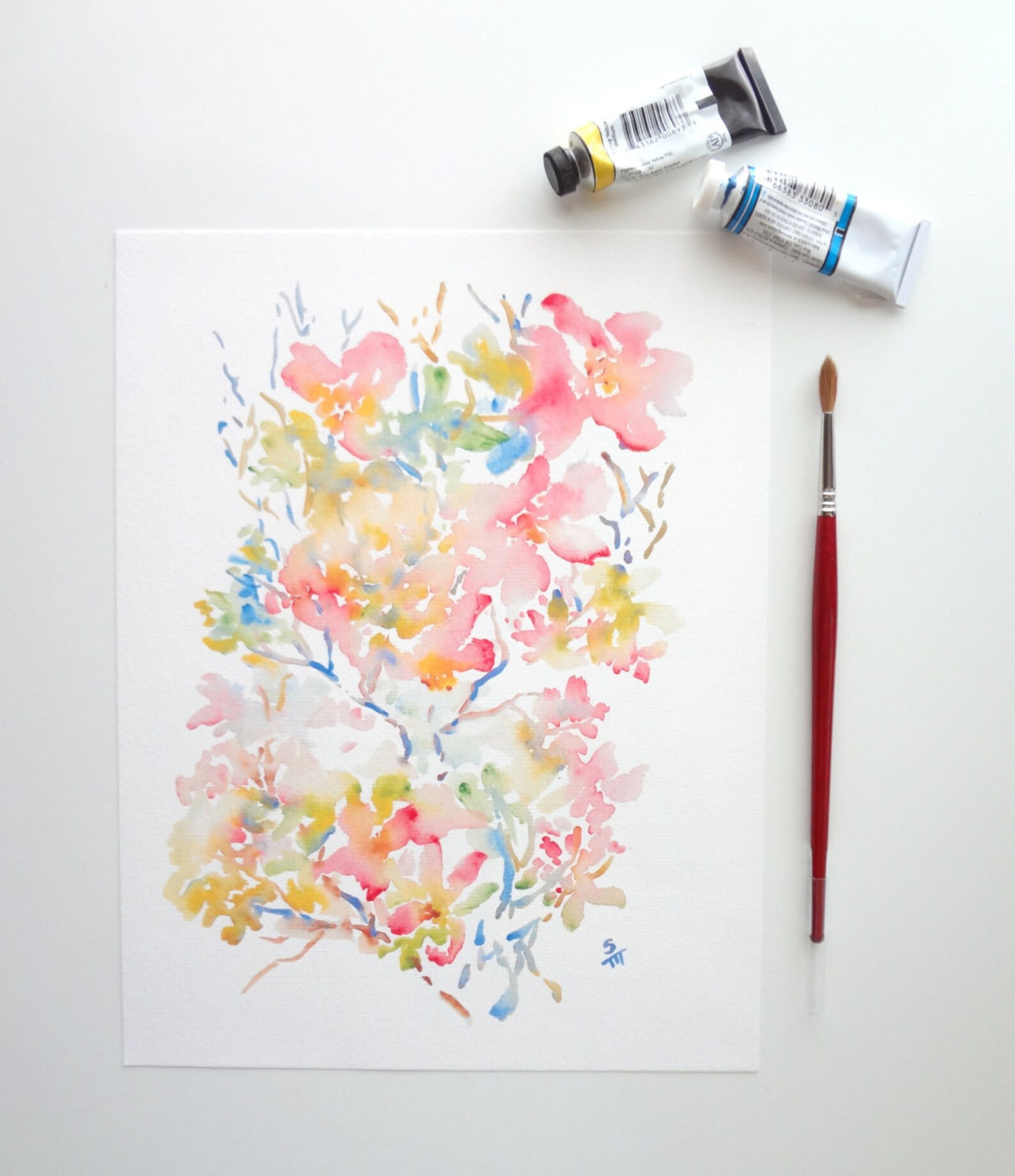 Subtle Watercolor Flowers Fine Art Print Watercolor Abstract - Etsy