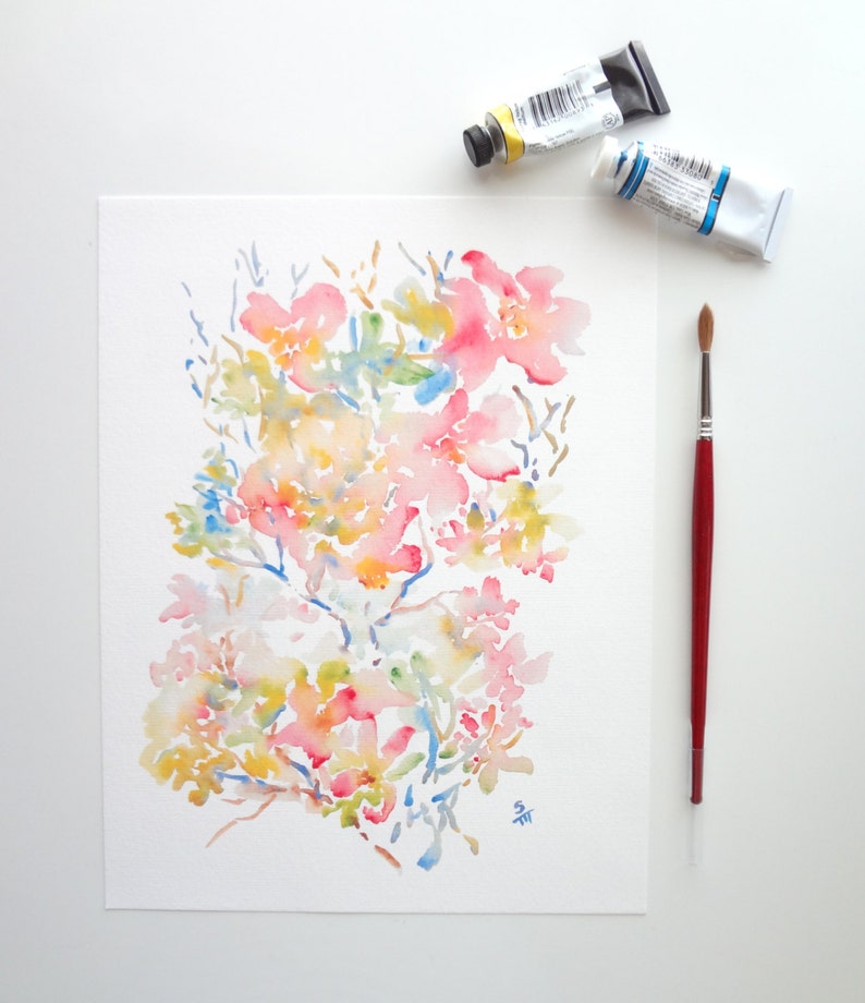 Subtle Watercolor Flowers Fine Art Print Watercolor Abstract - Etsy