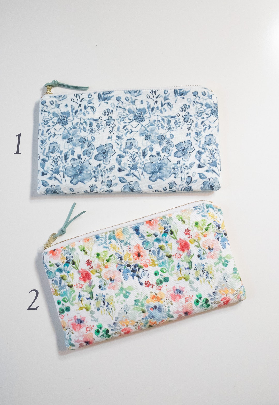Floral Cosmetic Pouch, Watercolor Flowers Pouch, Flowers Pouch, Makeup ...