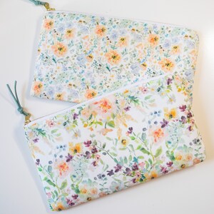 Floral Cosmetic Pouch, Watercolor Flowers Pouch, Flowers Pouch, Makeup ...