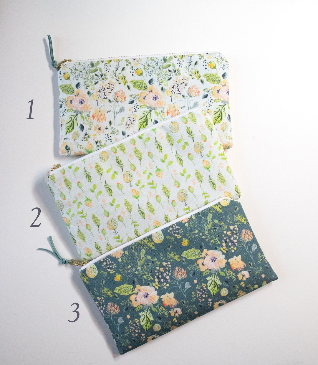 Floral Cosmetic Pouch, Watercolor Flowers Pouch, Flowers Pouch, Makeup ...