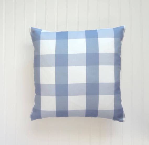 Decorative Pillows Home Décor Checkered Various Sizes Blue Check Pillow ...