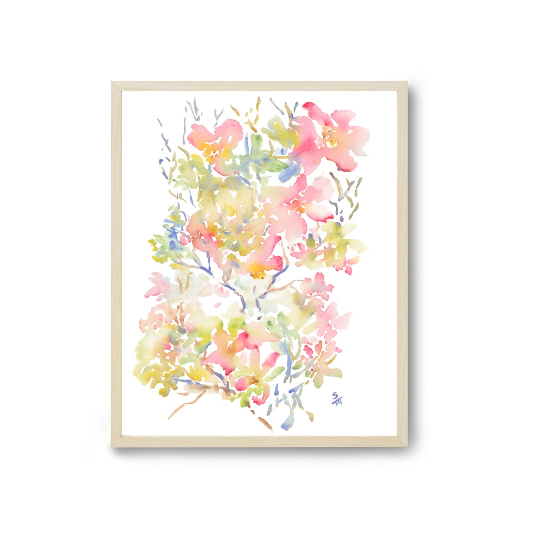 Subtle, Watercolor Flowers Fine Art Print, Watercolor Abstract Flowers ...