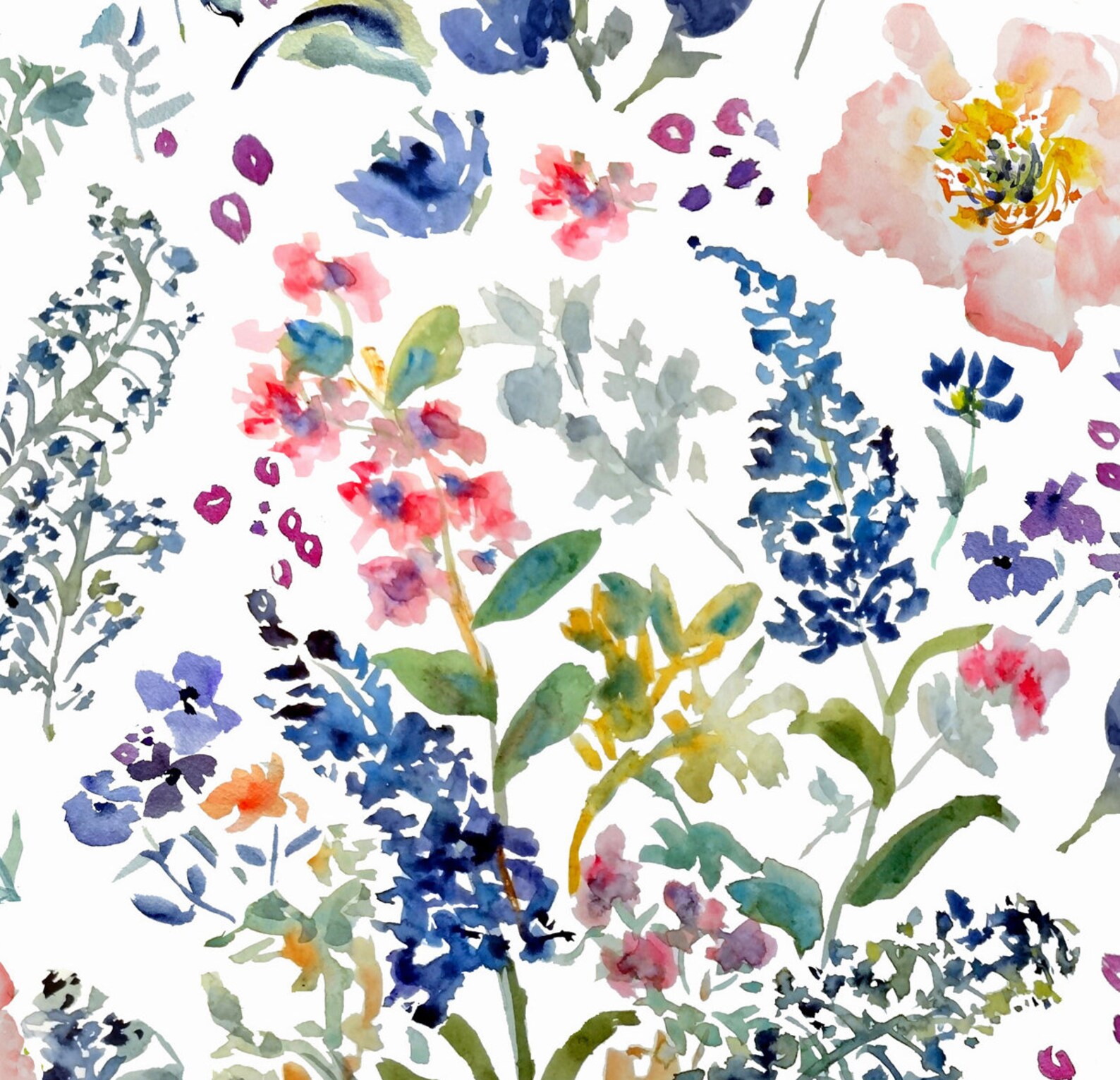 Garden Medley, Watercolor Flowers Fine Art Print, Wall Decor, Floral ...