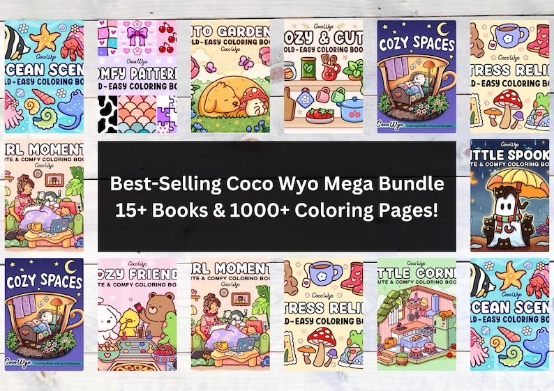 Coco Wyo Digital Coloring Book Bundle – 15+ Printable Books | 1000 ...
