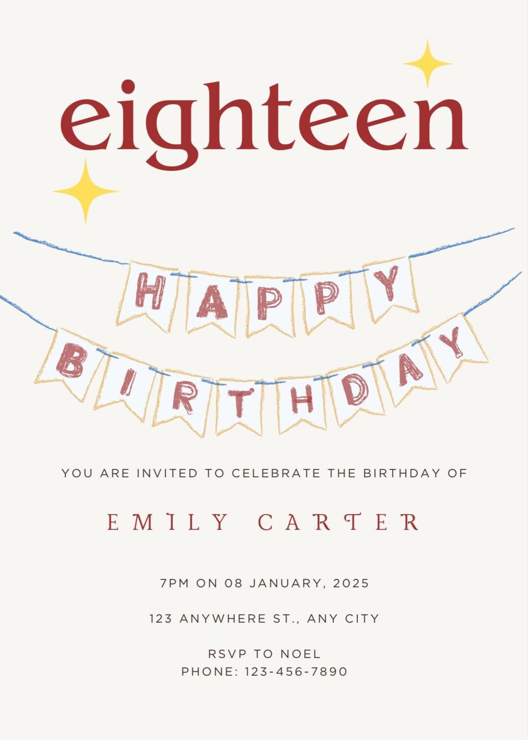 Minimalist Birthday Party Invitation Template - Etsy