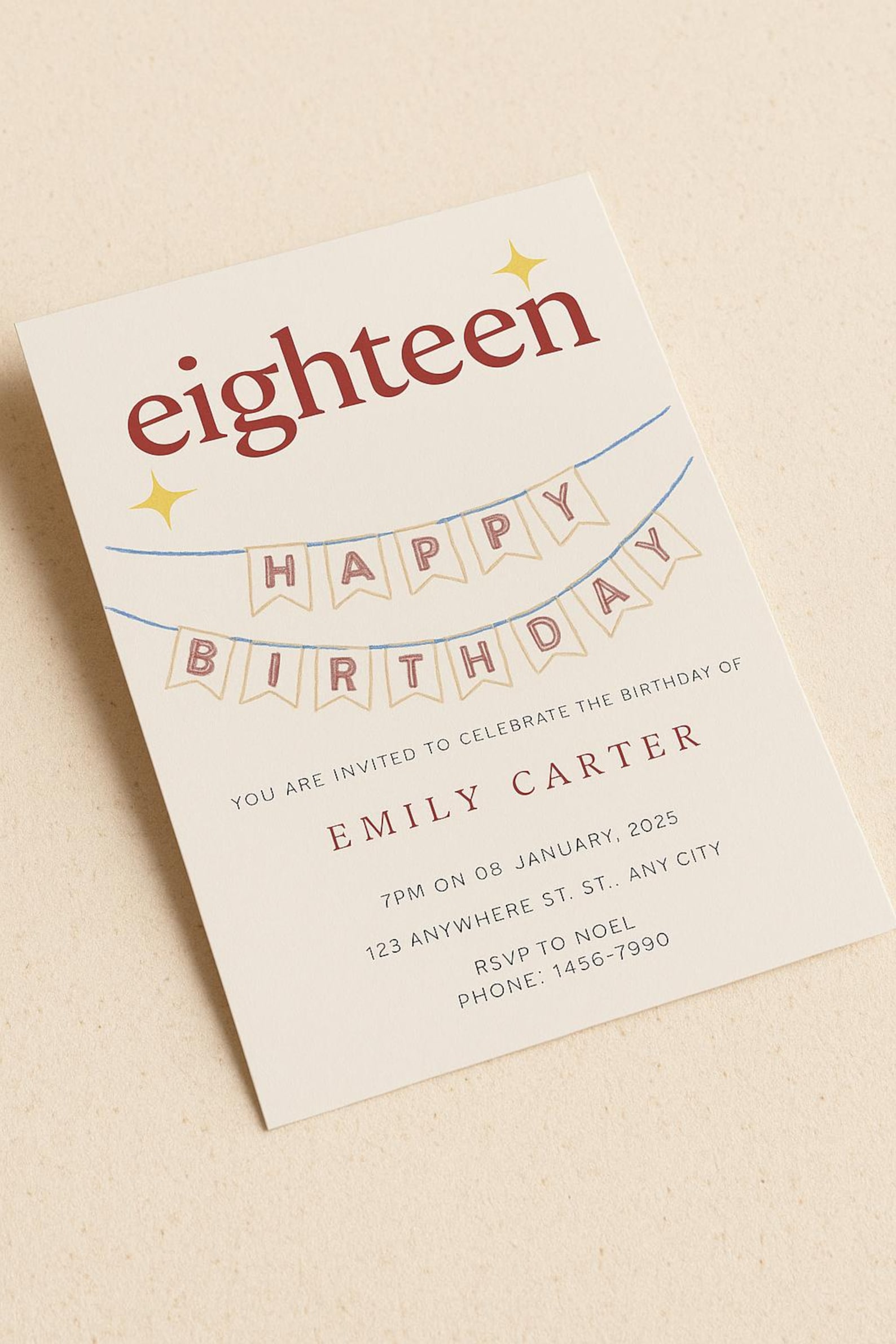 Minimalist Birthday Party Invitation Template - Etsy