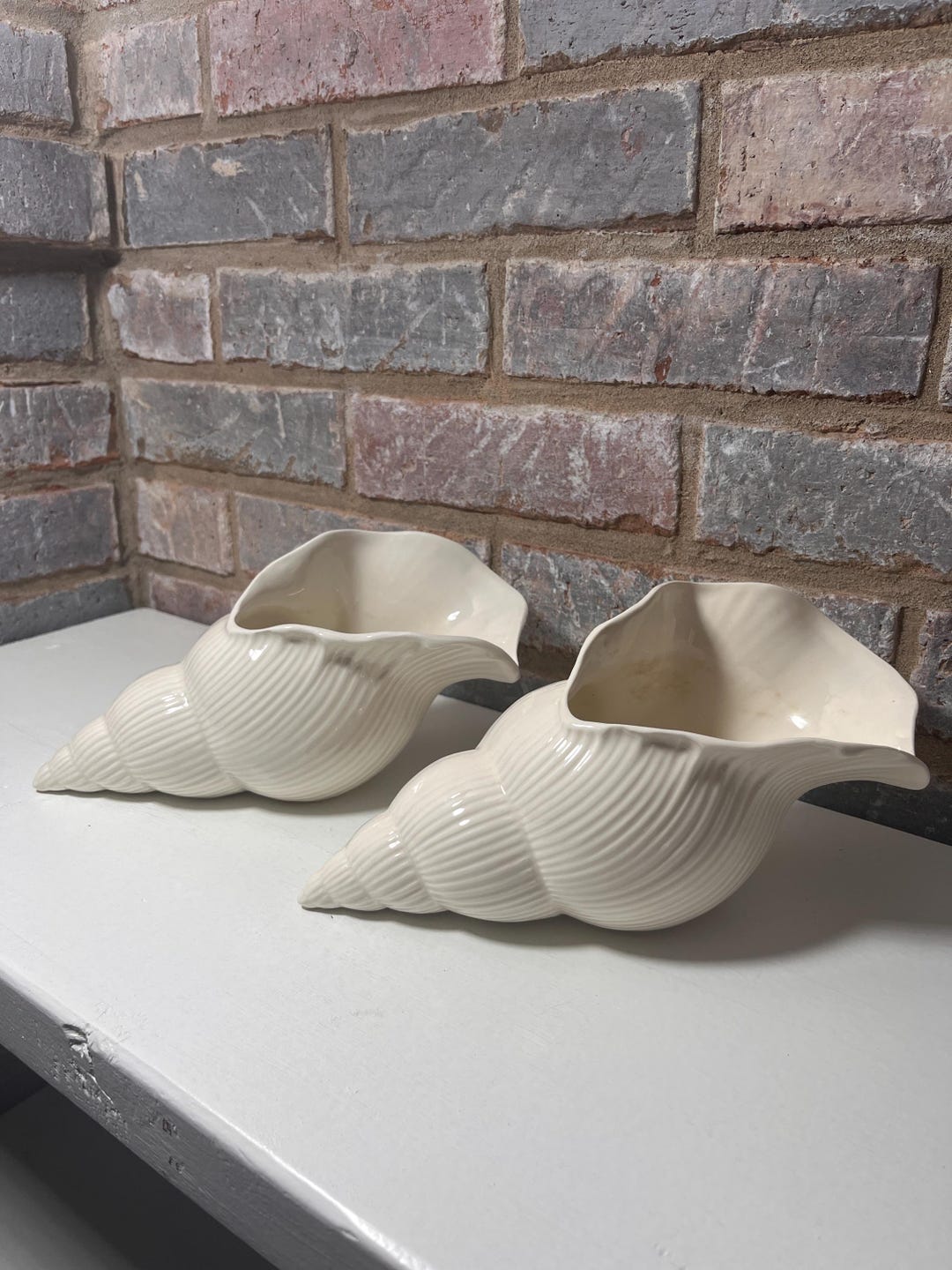 Vintage Decorative Conch Shell or Planter - Set of 2 - Etsy