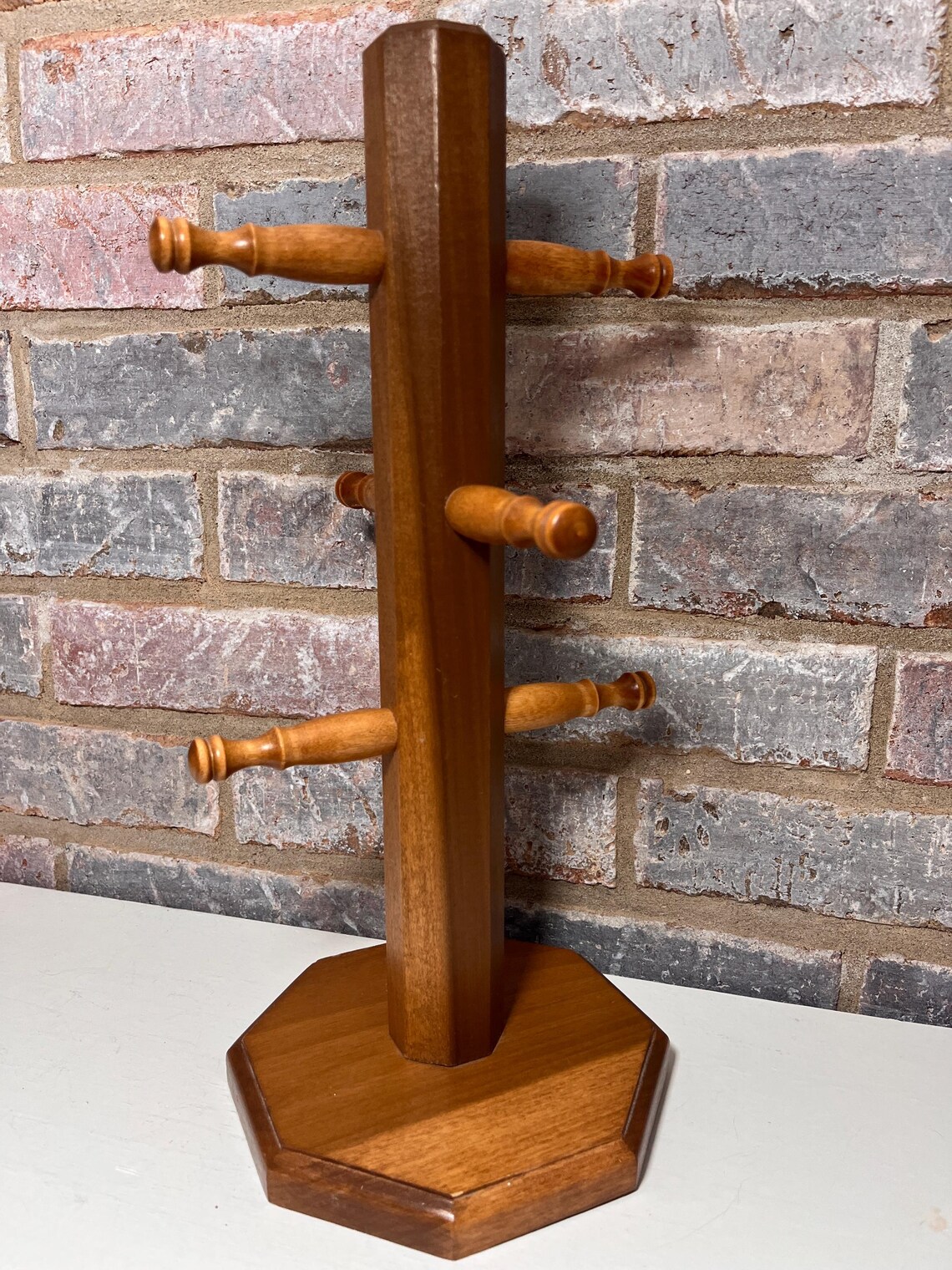 Vintage Longaberger Wooden Mug Rack | Countertop Coffee Cup Display ...