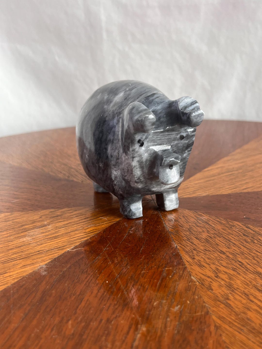 Vintage Soapstone Pig Figurine – Hand-carved Gray Stone Animal ...