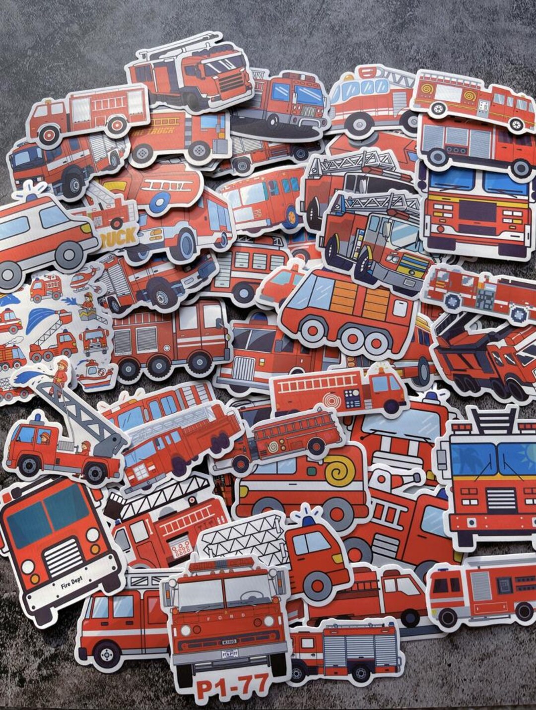 50pcs Fire Truck Stickers Fire Engine Sticker Pack, Kids Party Favors ...