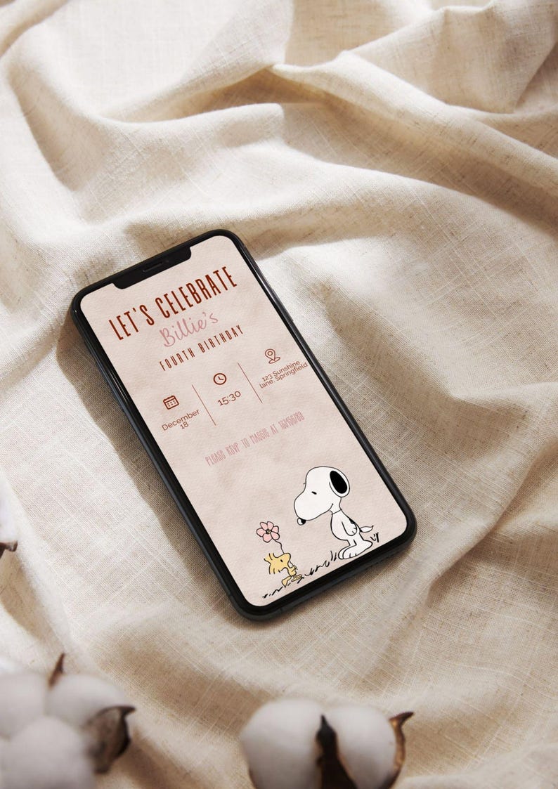 Peanuts Snoopy Birthday Invitation | Instant Download & Canva Editable ...