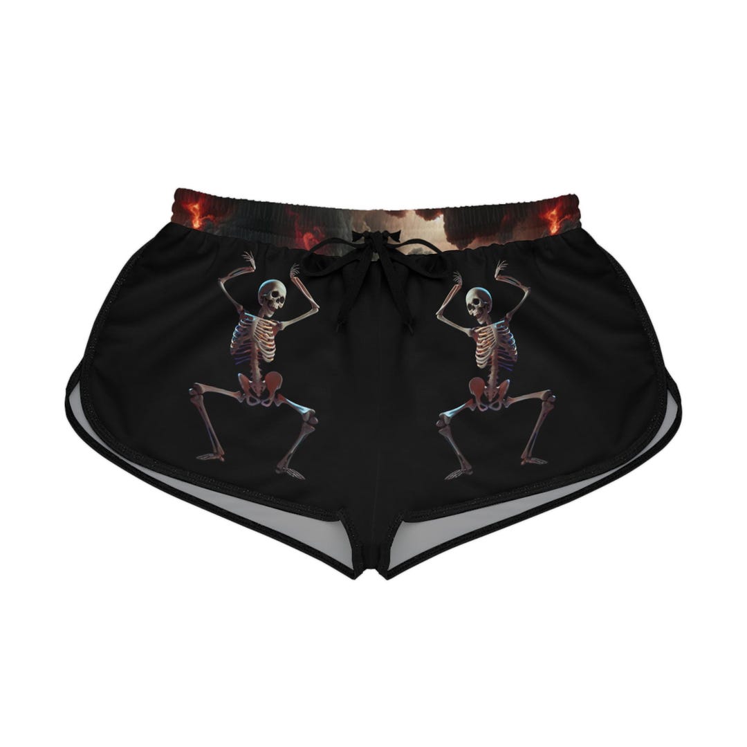 Skeleton Goth Baddie Women's Relaxed Shorts, Meme Emo Best Friends ...