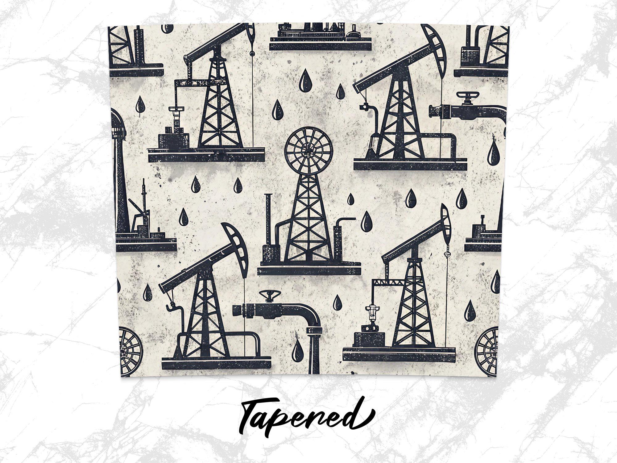 Oil Rig Pattern Tumbler Wrap, 20oz Skinny Tumbler Sublimation ...