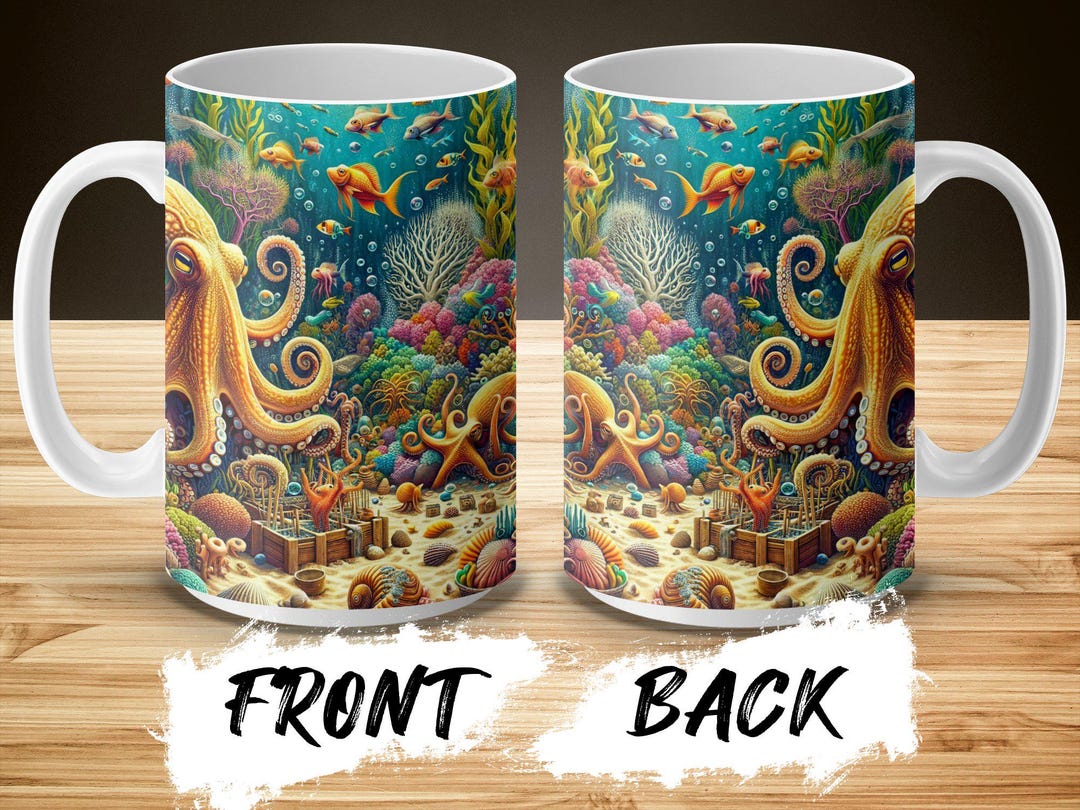 Octopus Mugs, Ocean Life Mugs, Sea Animals Mugs, Underwater World Mugs ...