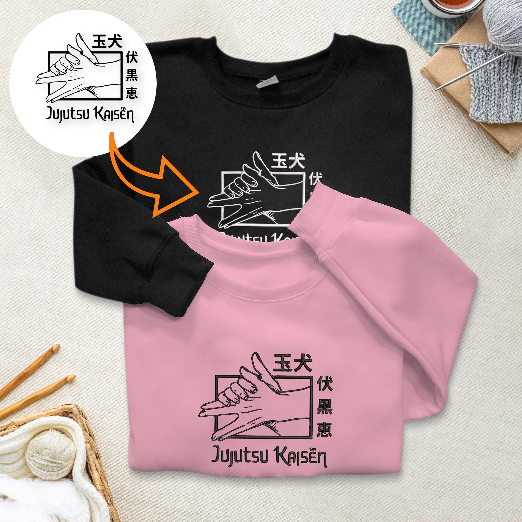 Ryomen Sukuna Hand Sign Embroidered Sweatshirt Sukuna JJK Anime Gift ...