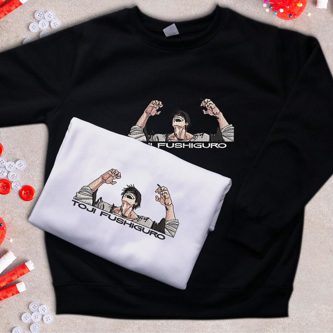 Toji Fushiguro Eye Embroidered Sweatshirt Fushiguro EMB JJK Anime Manga ...