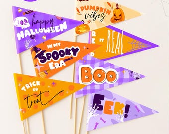 Halloween Pennant Flags Printable – Spooky Party Decorations, DIY Paper ...