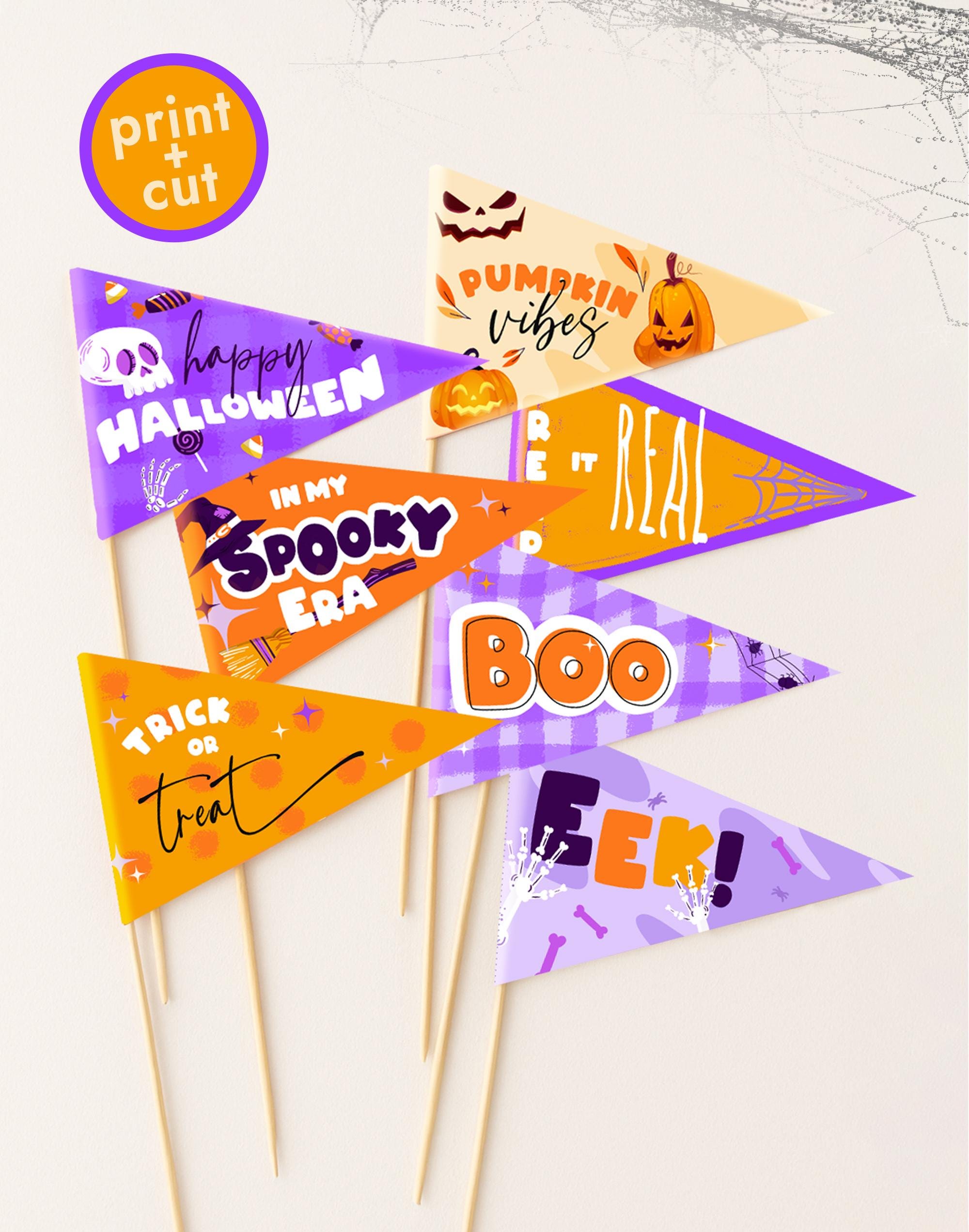 Halloween Pennant Flags Printable – Spooky Party Decorations, DIY Paper ...