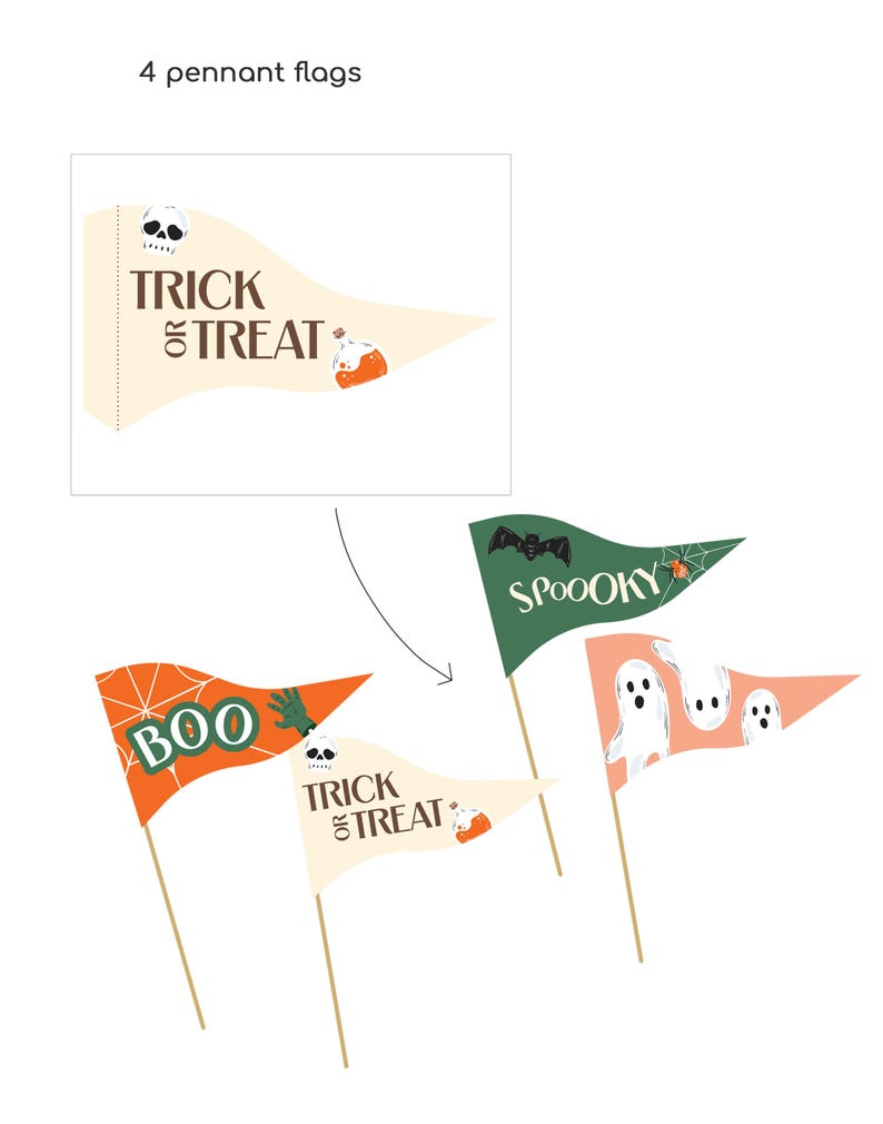 DIY Halloween Party Kit – Garland & Pennant Flags, Spooky Season Fall ...