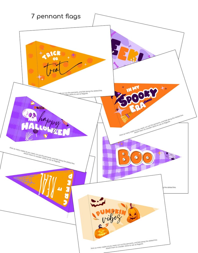 Halloween Pennant Flags Printable – Spooky Party Decorations, DIY Paper ...