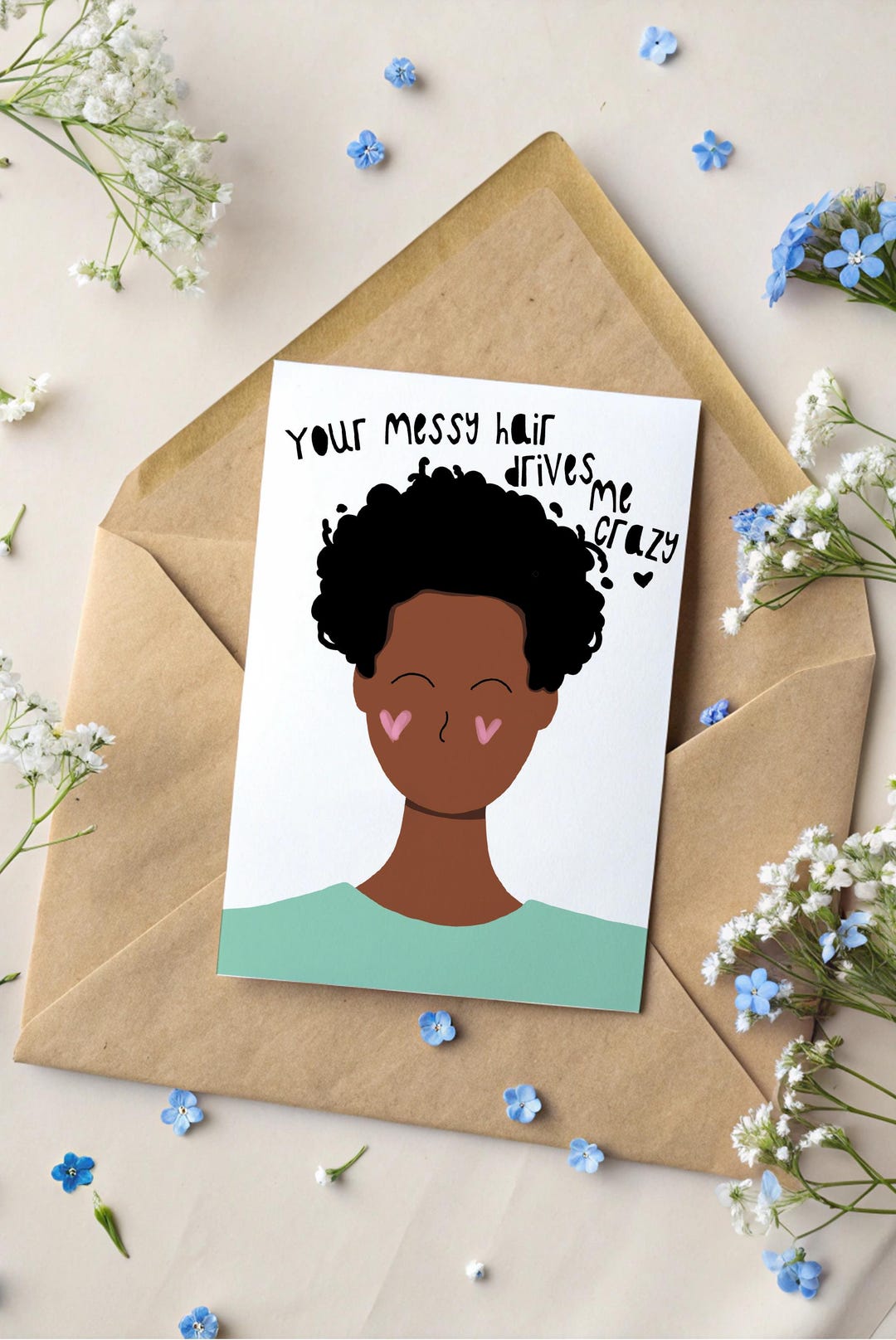 Funny Afro Hair Card: Messy Hair Drives Me Crazy (digital Download) - Etsy