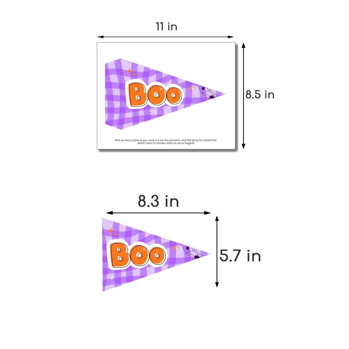 Halloween Pennant Flags Printable – Spooky Party Decorations, DIY Paper ...