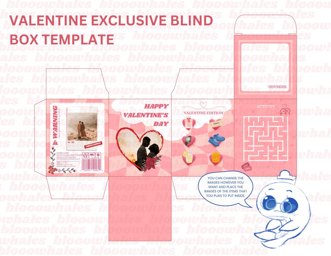 Customised Template Valentine's Day Pop Mart Blind Box - Etsy
