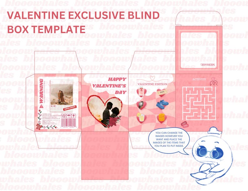 Customised Template Valentine's Day Pop Mart Blind Box - Etsy