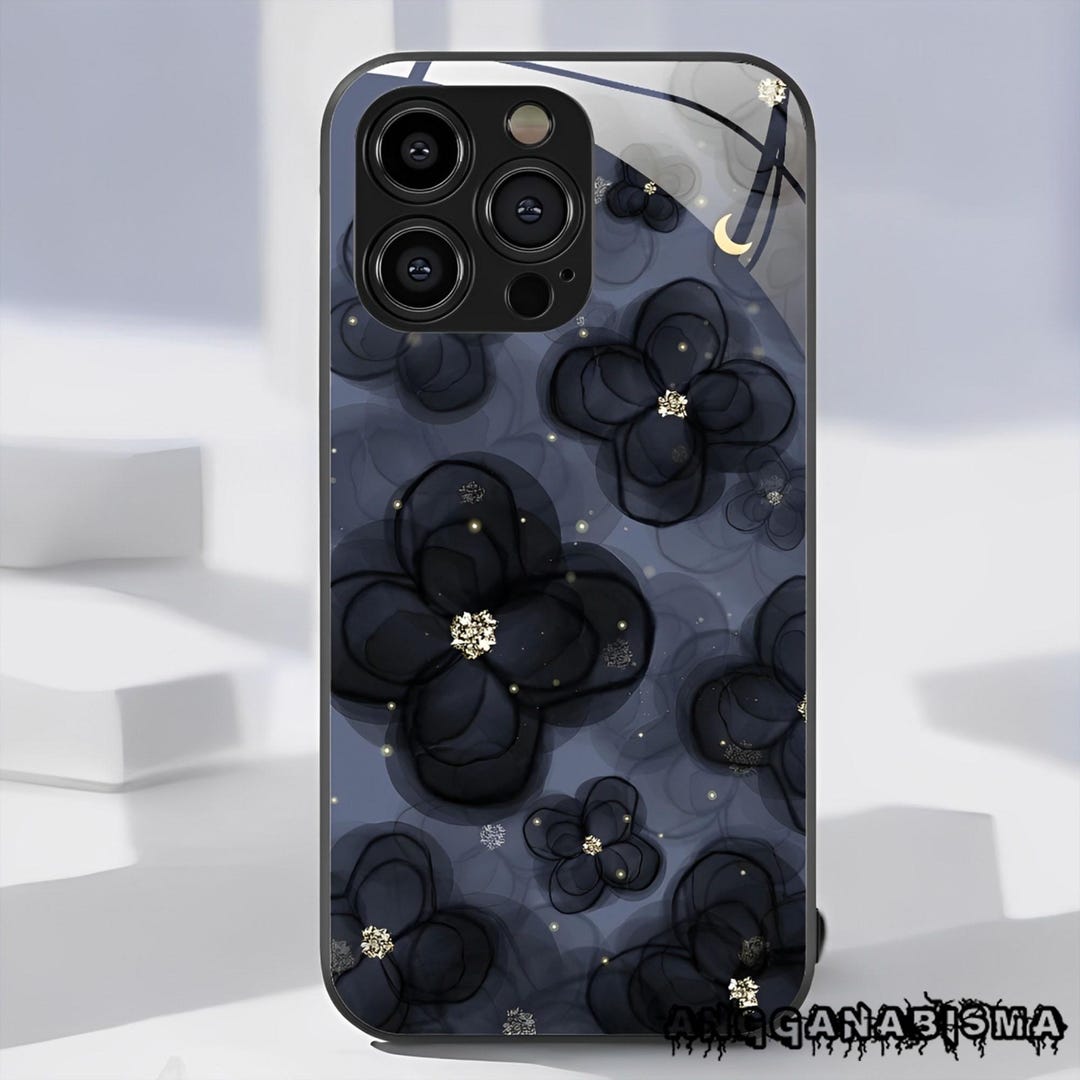 Black Flower Full-cover Case With Camera Protection for Iphone,floral ...