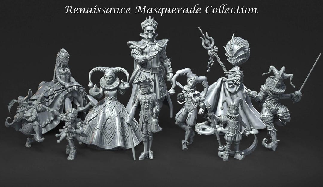 Dark Fantasy Renaissance Masquerade Pack | 32mm Resin Miniature | DND ...