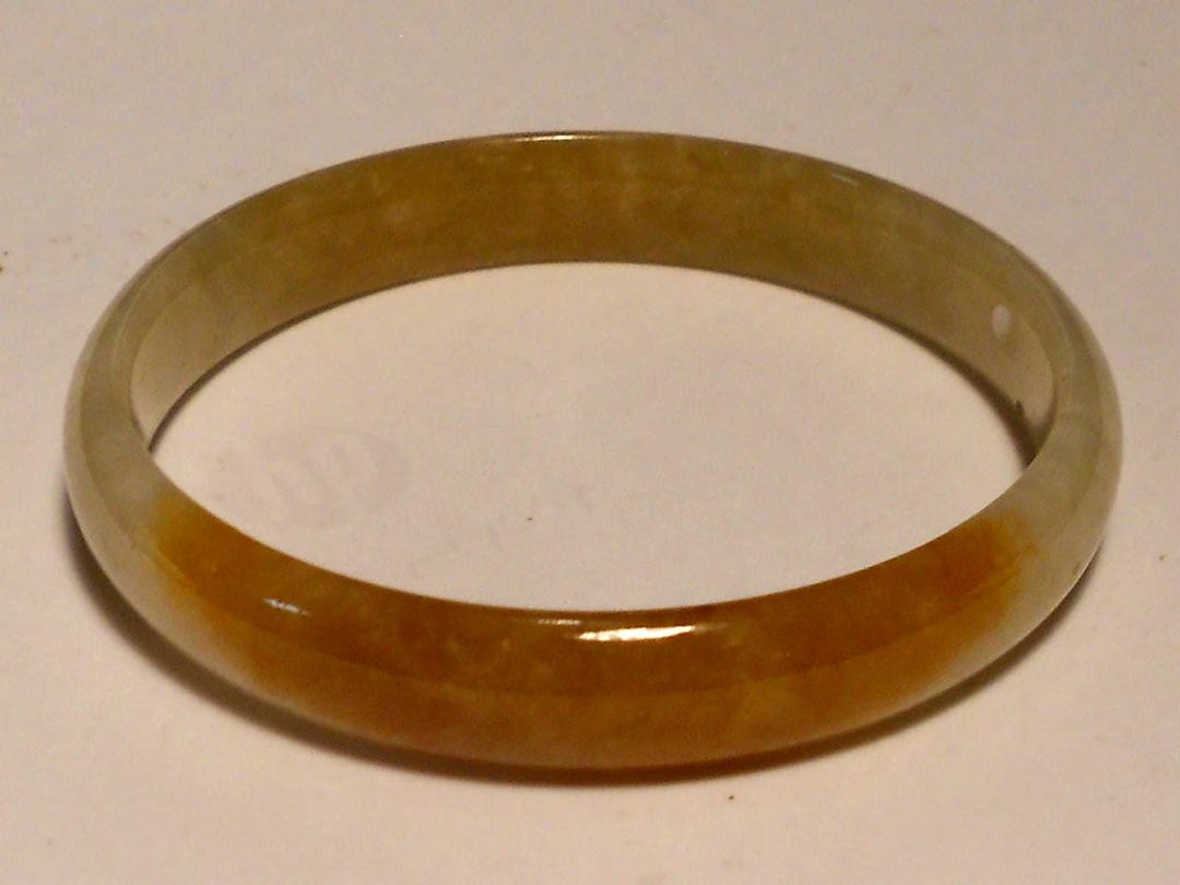 Jadeite Honey Yellow Jade Bangle Bracelet. 52 Mm. - Etsy