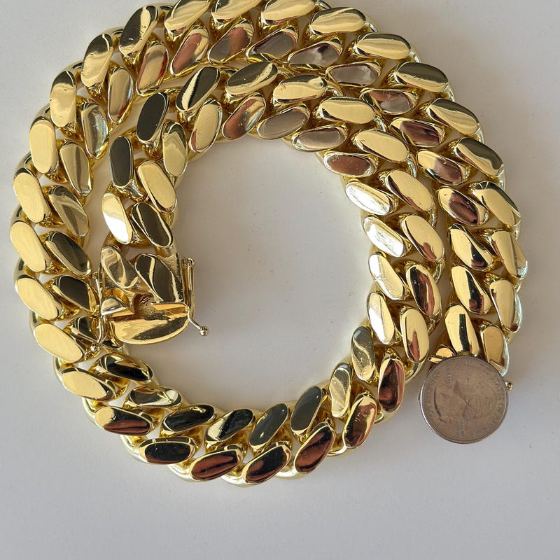 Gold Plated Brass Cuban - Etsy UK